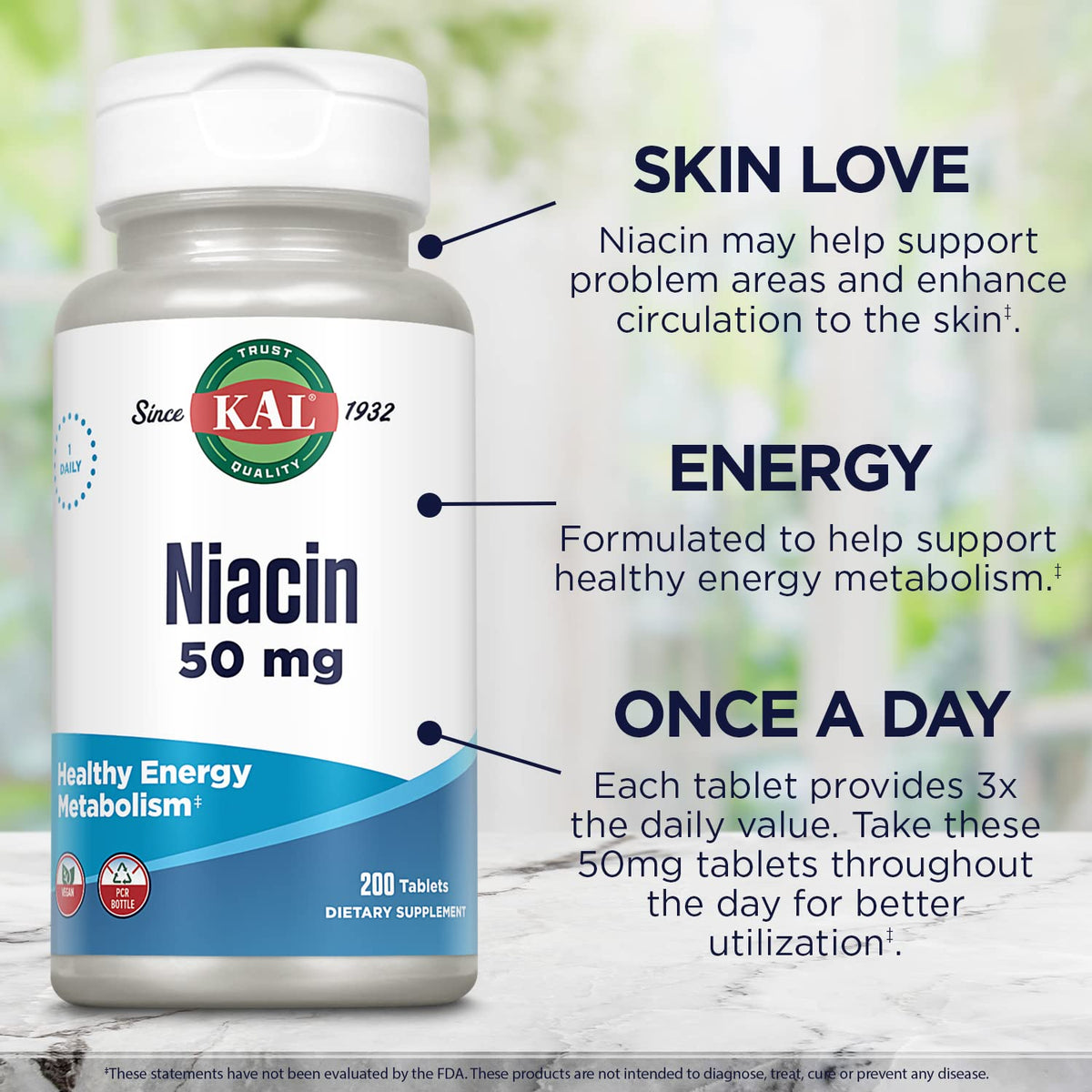 Kal Niacin for energy metabolism
