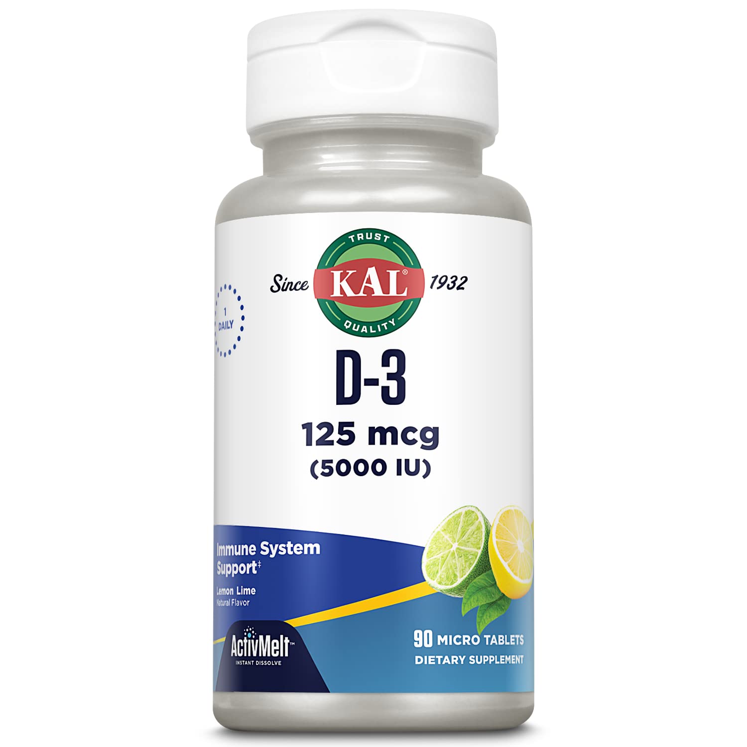 KAL Vitamin D-3 5000 IU tablets