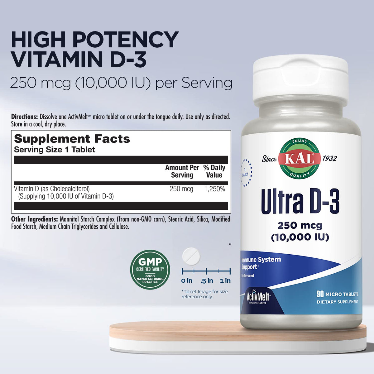 KAL vitamin D3 10,000 IU