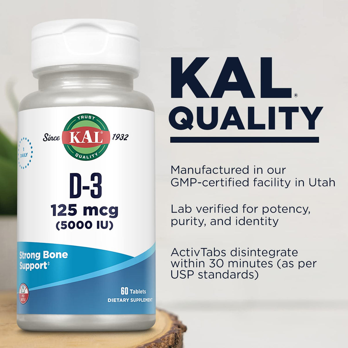 KAL vitamin D3 for bone strength