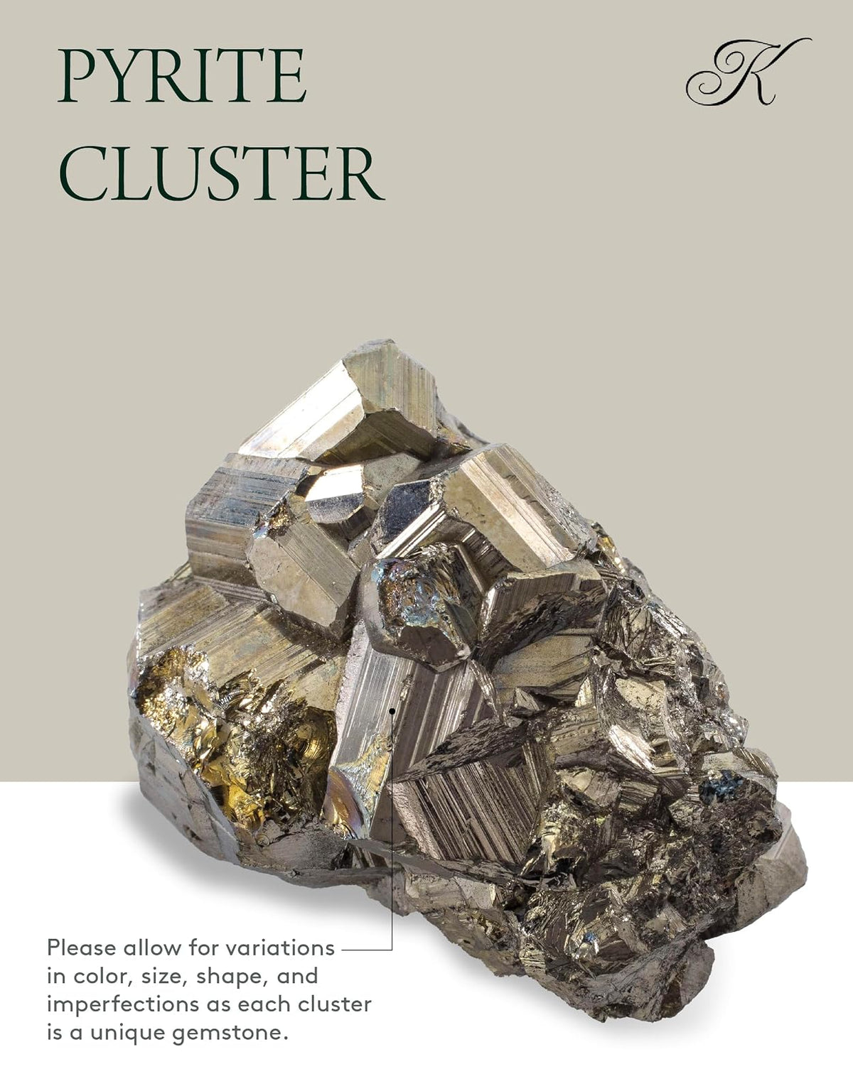 KALIFANO pyrite cluster home decor