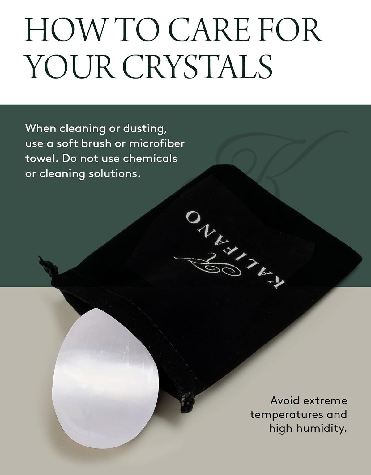 KALIFANO worry stone with information card