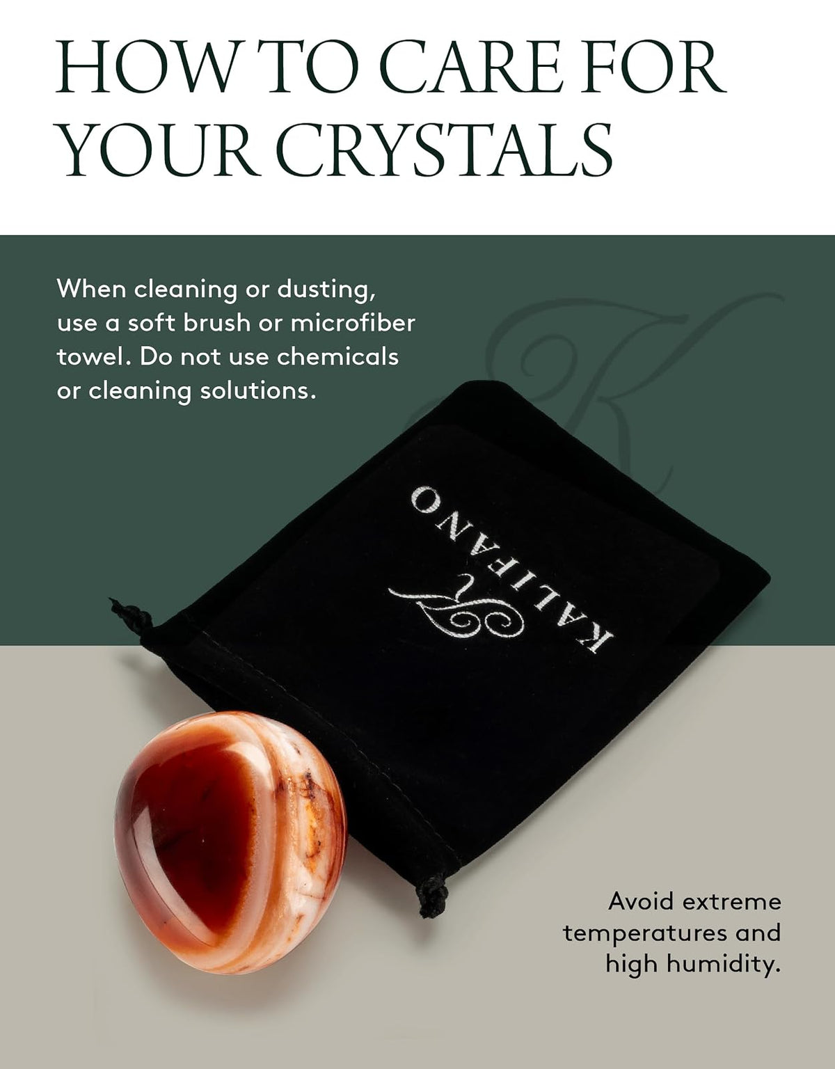 KALIFANO worry stone with information card