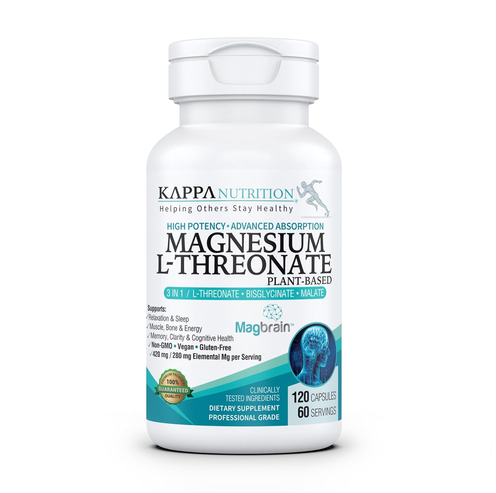 Kappa Nutrition magnesium L-threonate capsules