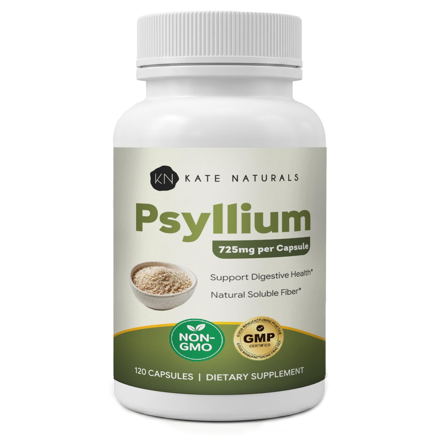 Kate Naturals psyllium husk capsules for digestion