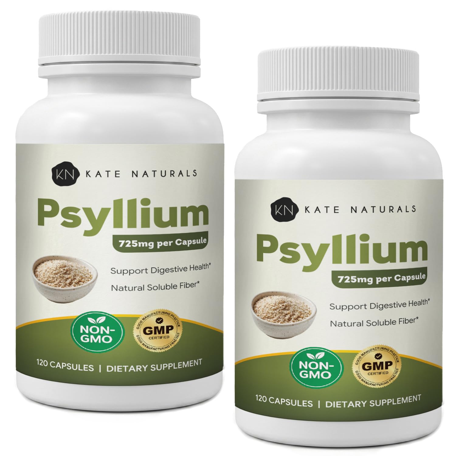 Kate Naturals psyllium husk capsules for digestion