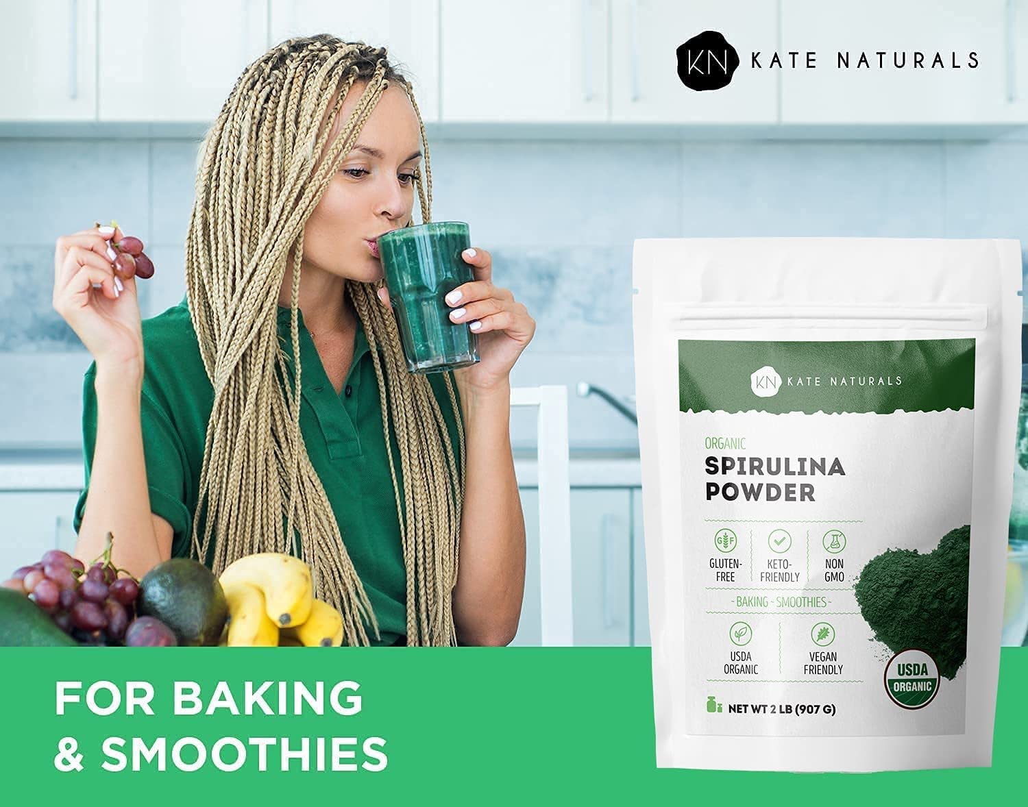 Kate Naturals spirulina for immune support