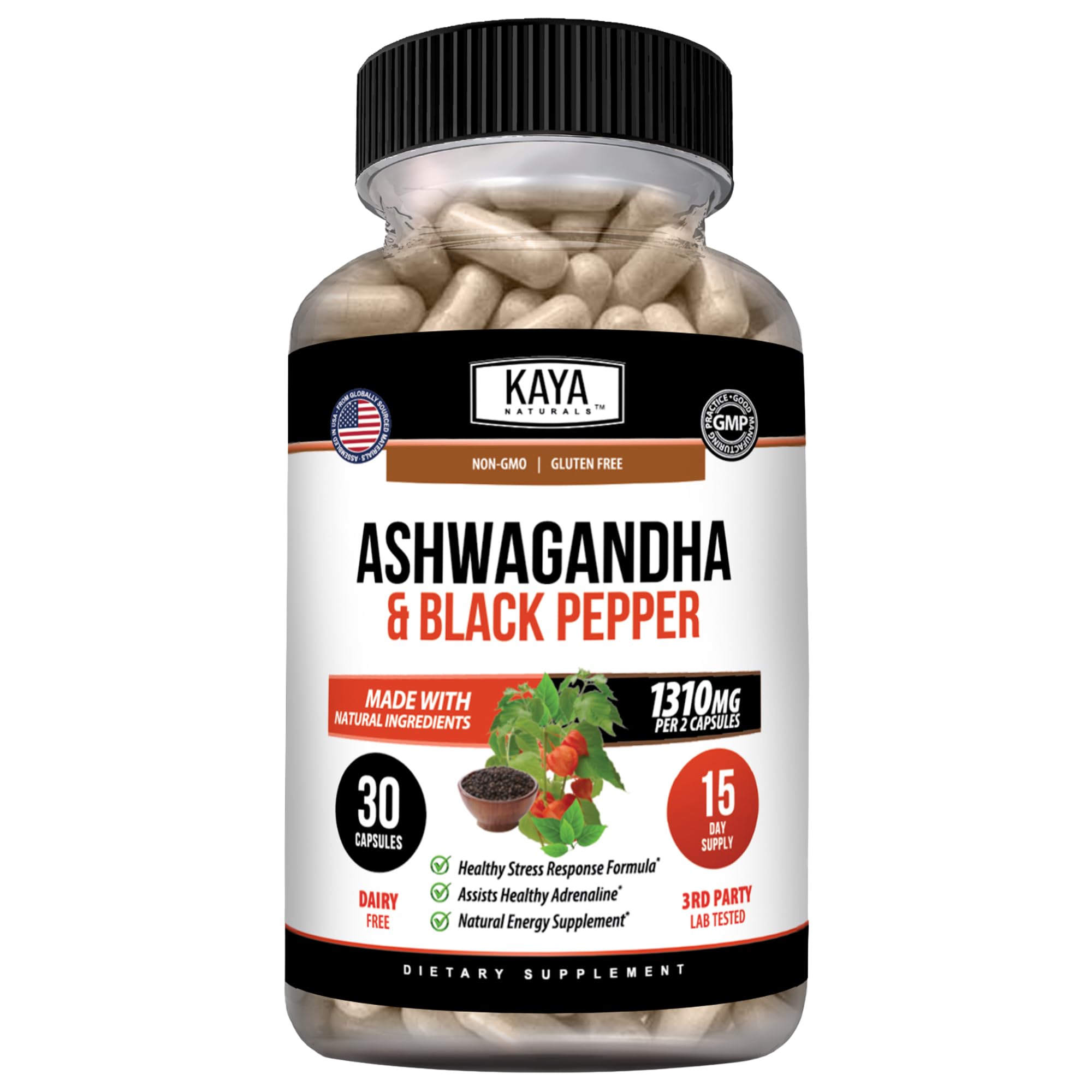 Kaya Naturals ashwagandha capsules for stress relief