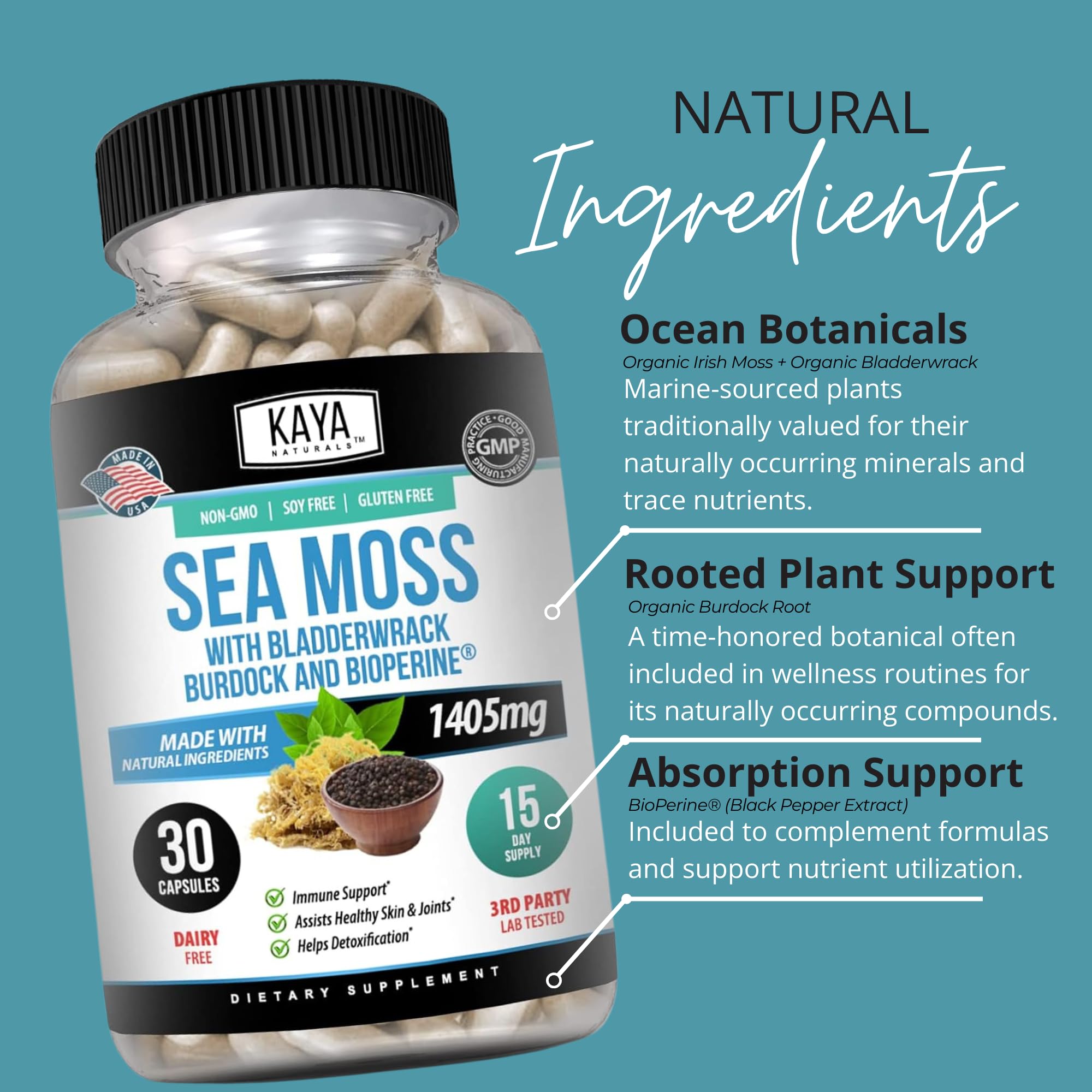 Kaya Naturals blended supplements for vitality