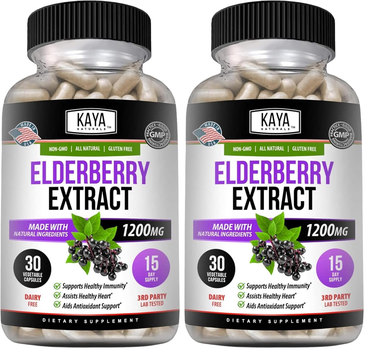 Kaya Naturals elderberry extract capsules