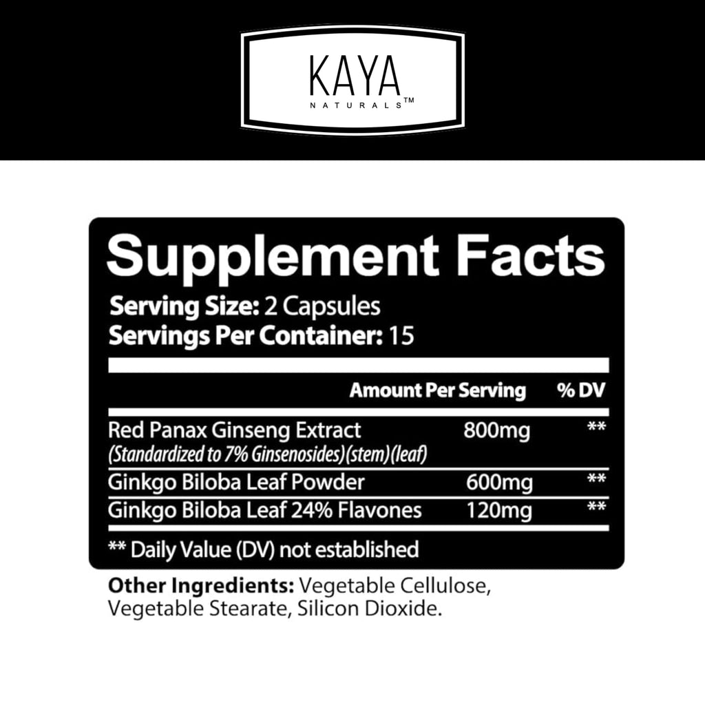 Kaya Naturals ginkgo biloba capsules