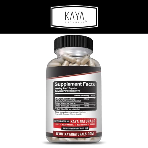 Kaya Naturals ginkgo biloba capsules