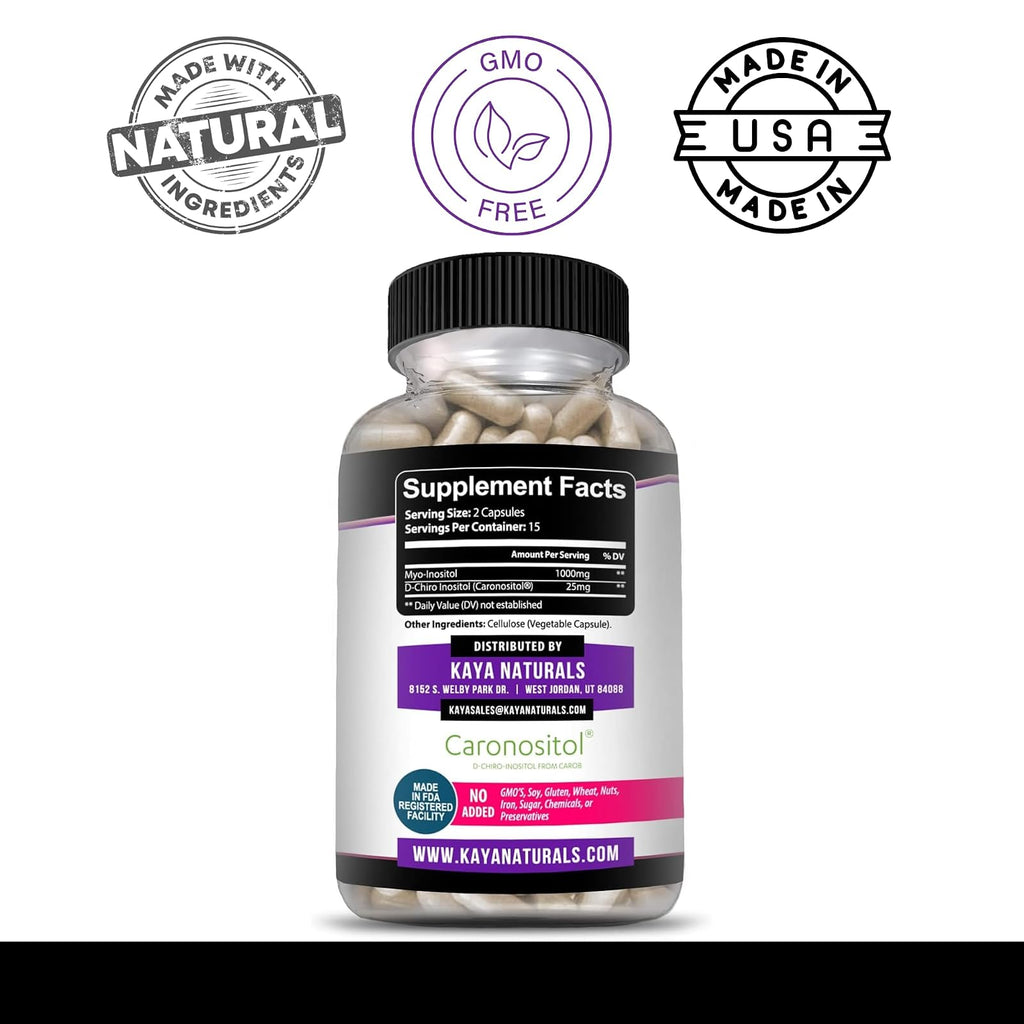 Kaya Naturals Inositol capsules for PCOS