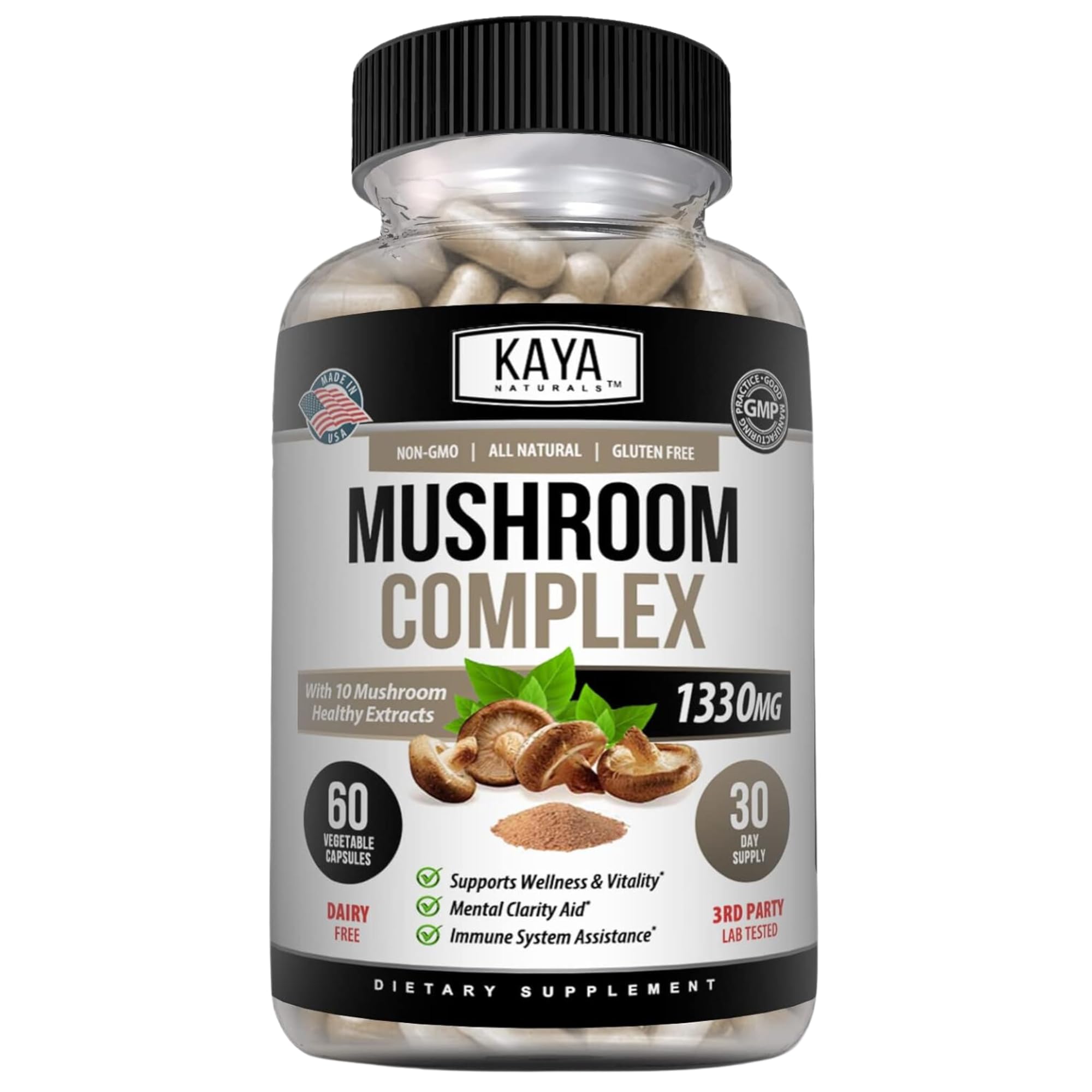 Kaya Naturals mushroom complex capsules