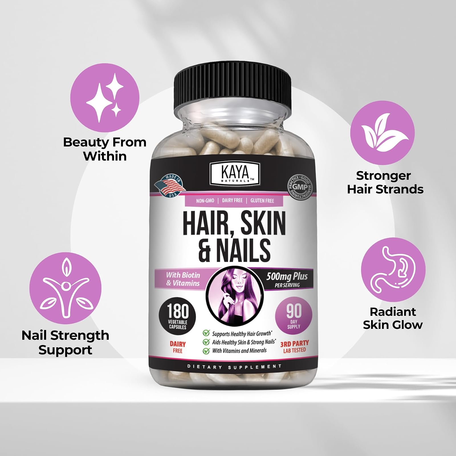 Kaya Naturals vitamins for glowing skin
