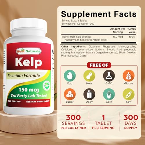 Kelp tablets for thyroid health