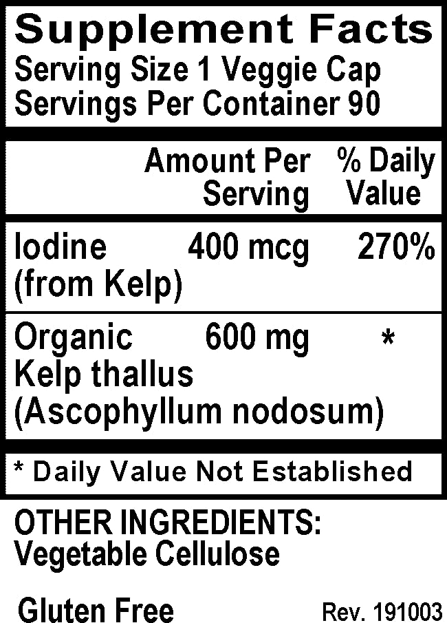 Kelp veggie caps for natural wellness
