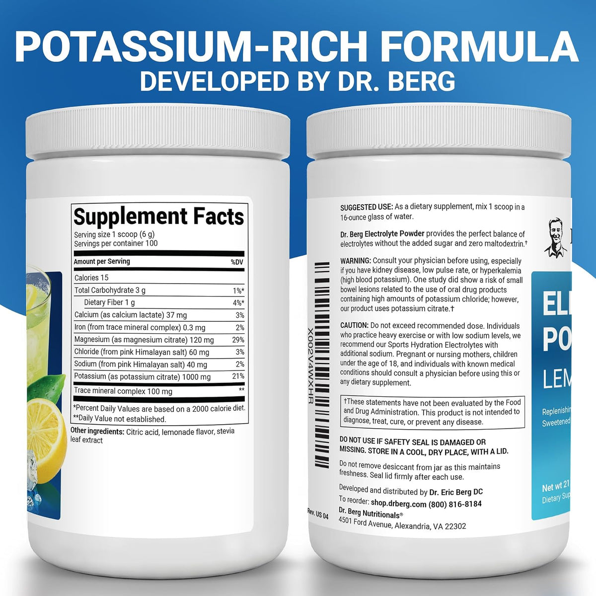 Keto electrolyte powder with 1000 mg potassium
