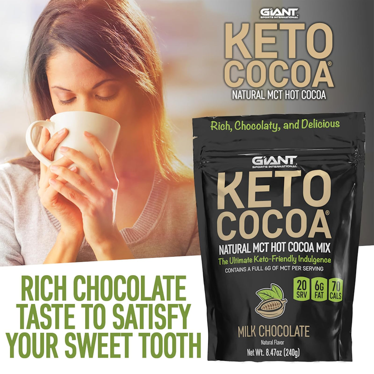 Keto-friendly chocolate beverage