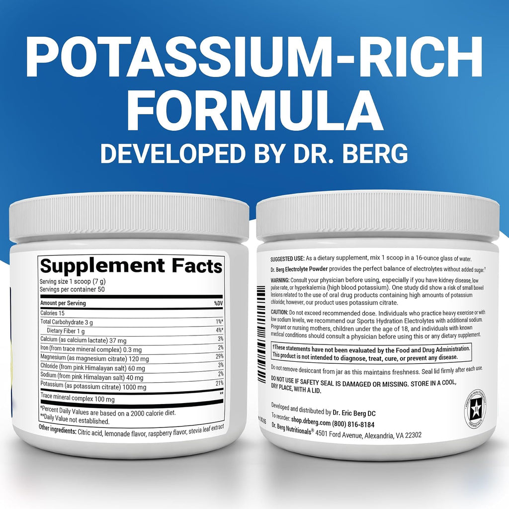 Keto-friendly electrolyte powder with potassium