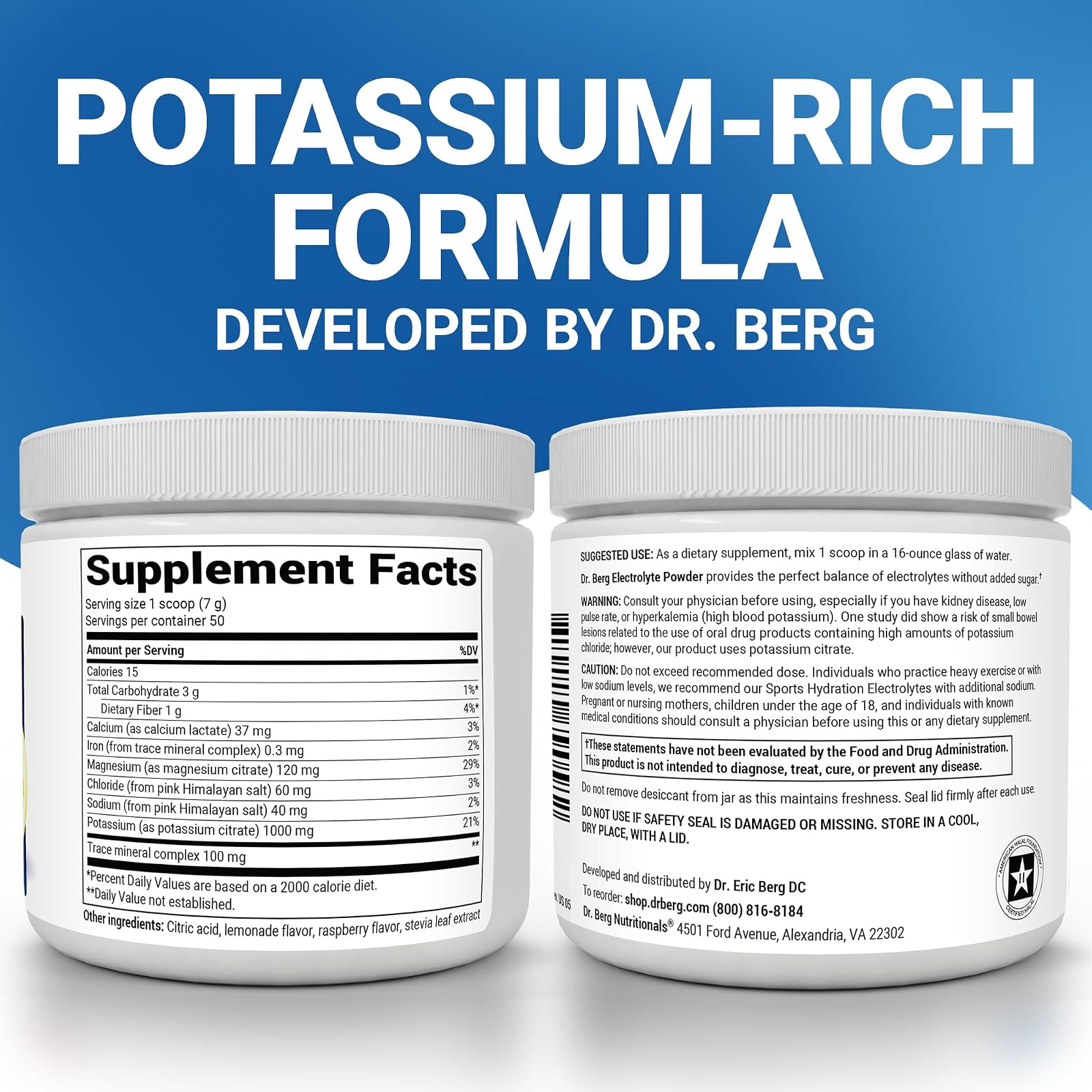 Keto-friendly electrolyte powder with potassium