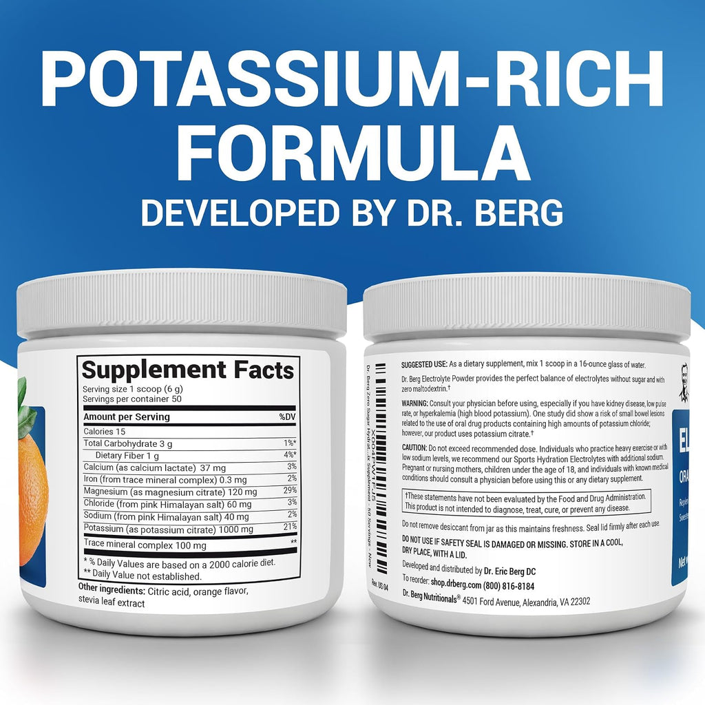 Keto-friendly electrolyte powder with potassium