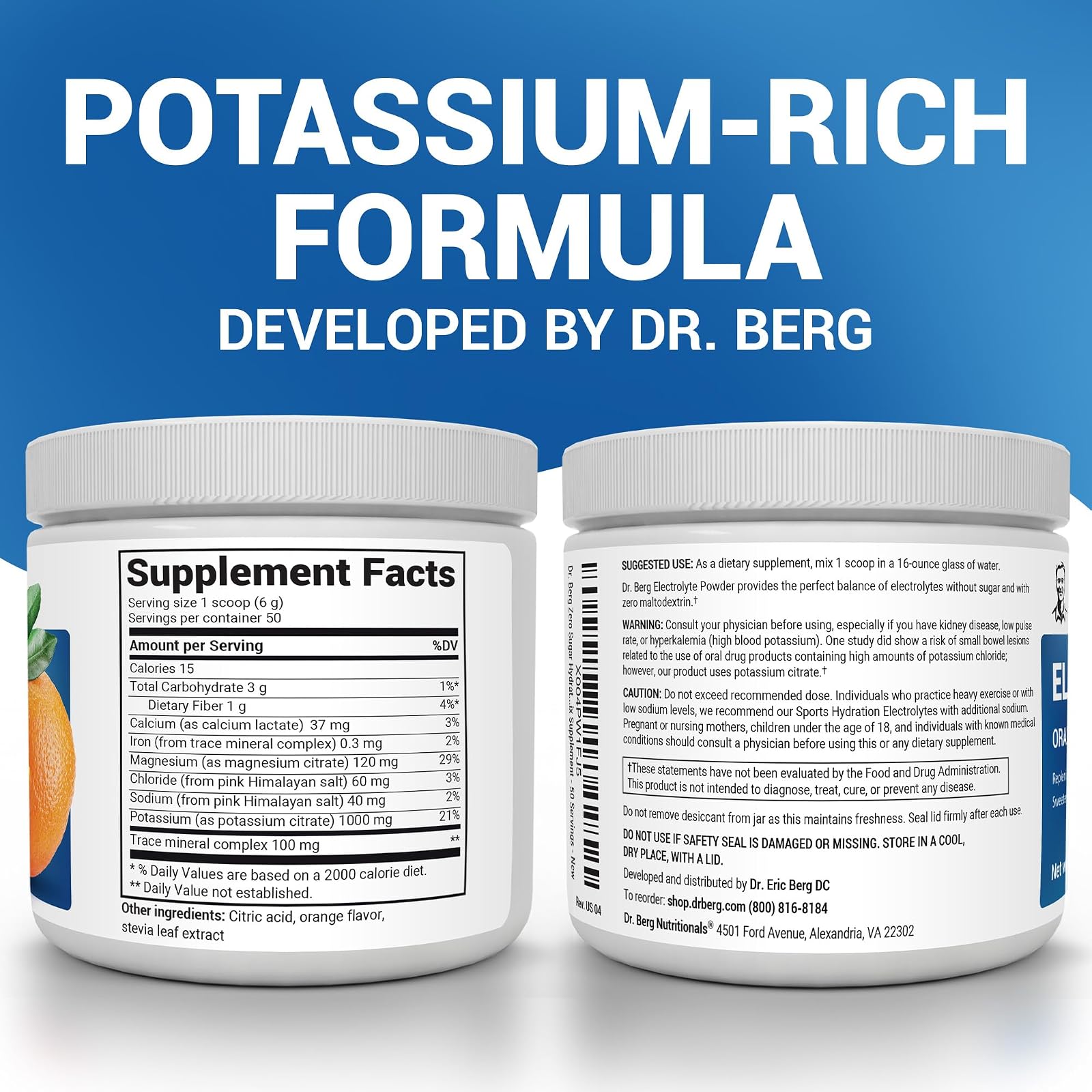 Keto-friendly electrolyte powder with potassium