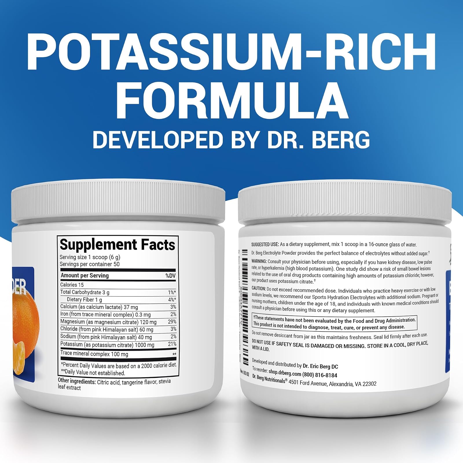 Keto-friendly electrolyte powder with potassium