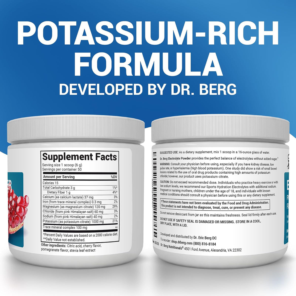 Keto-friendly electrolyte powder with potassium
