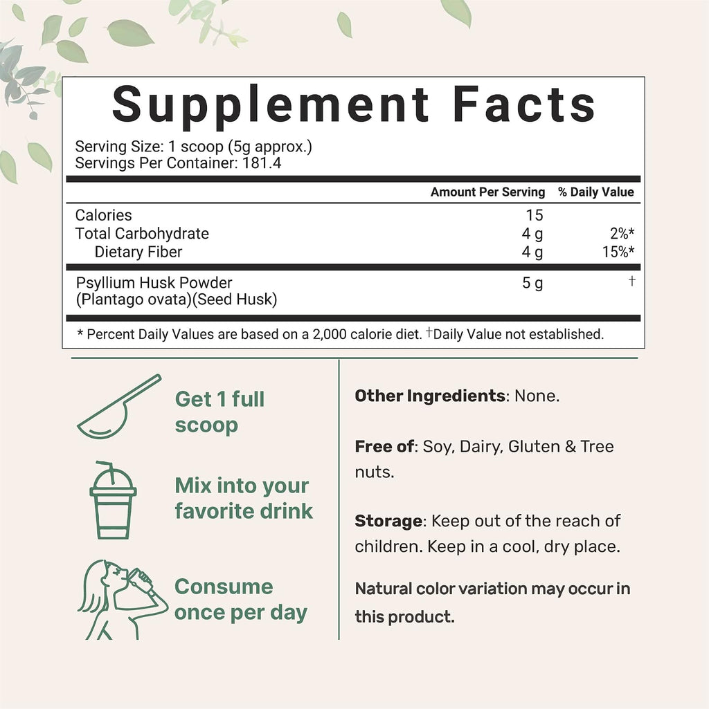 Keto friendly psyllium husk supplement