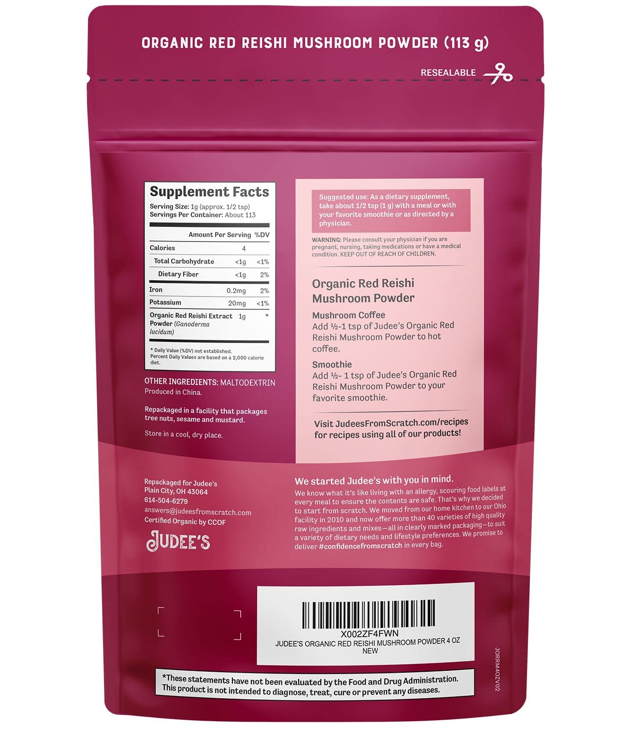 keto-friendly reishi mushroom powder