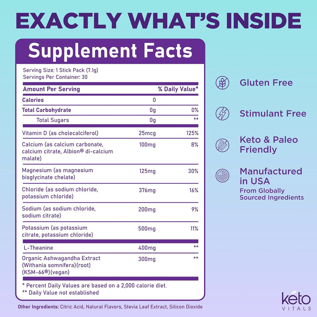 Keto Vitals Calm magnesium supplement packets