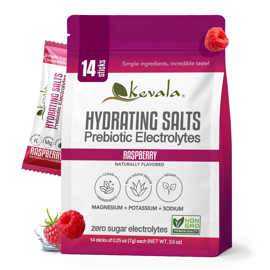 Kevala electrolytes raspberry powder sticks