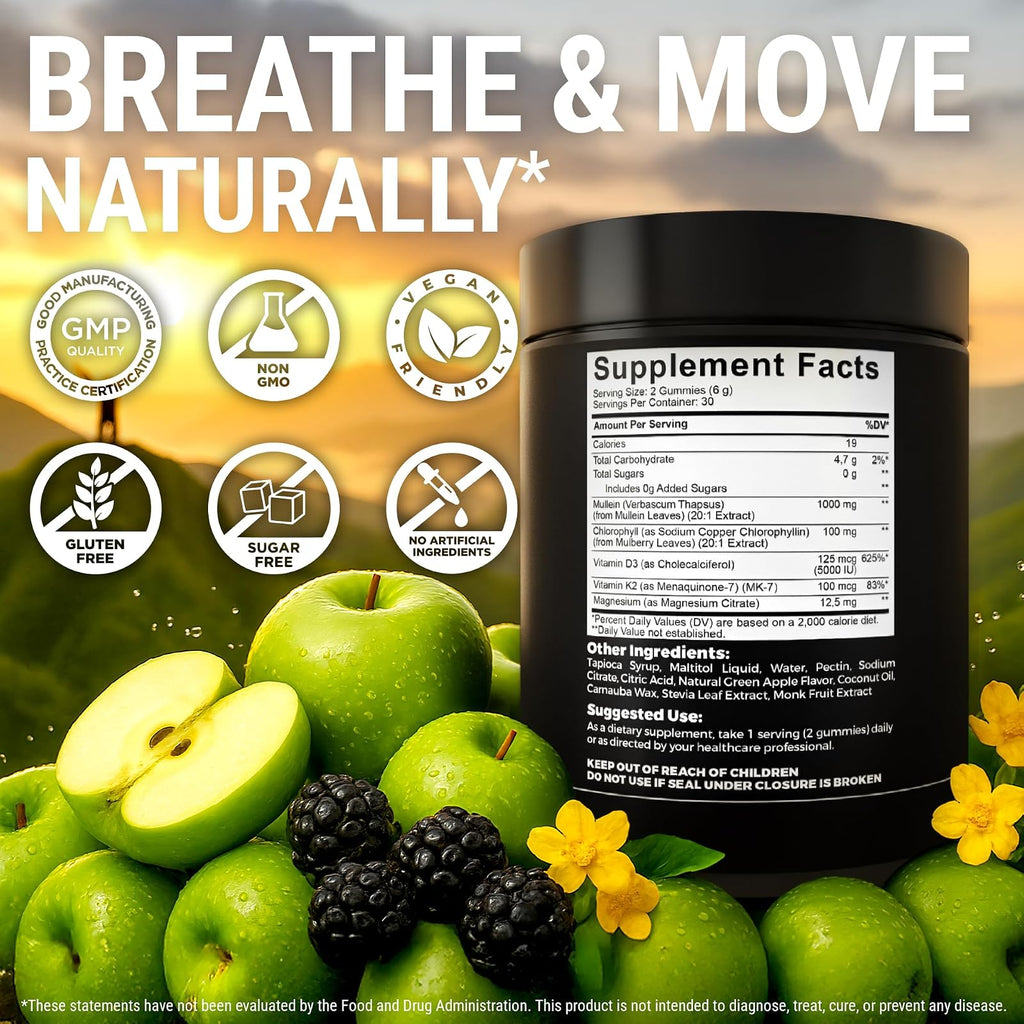 KEY ELEMENTS Mullein gummies with antioxidants