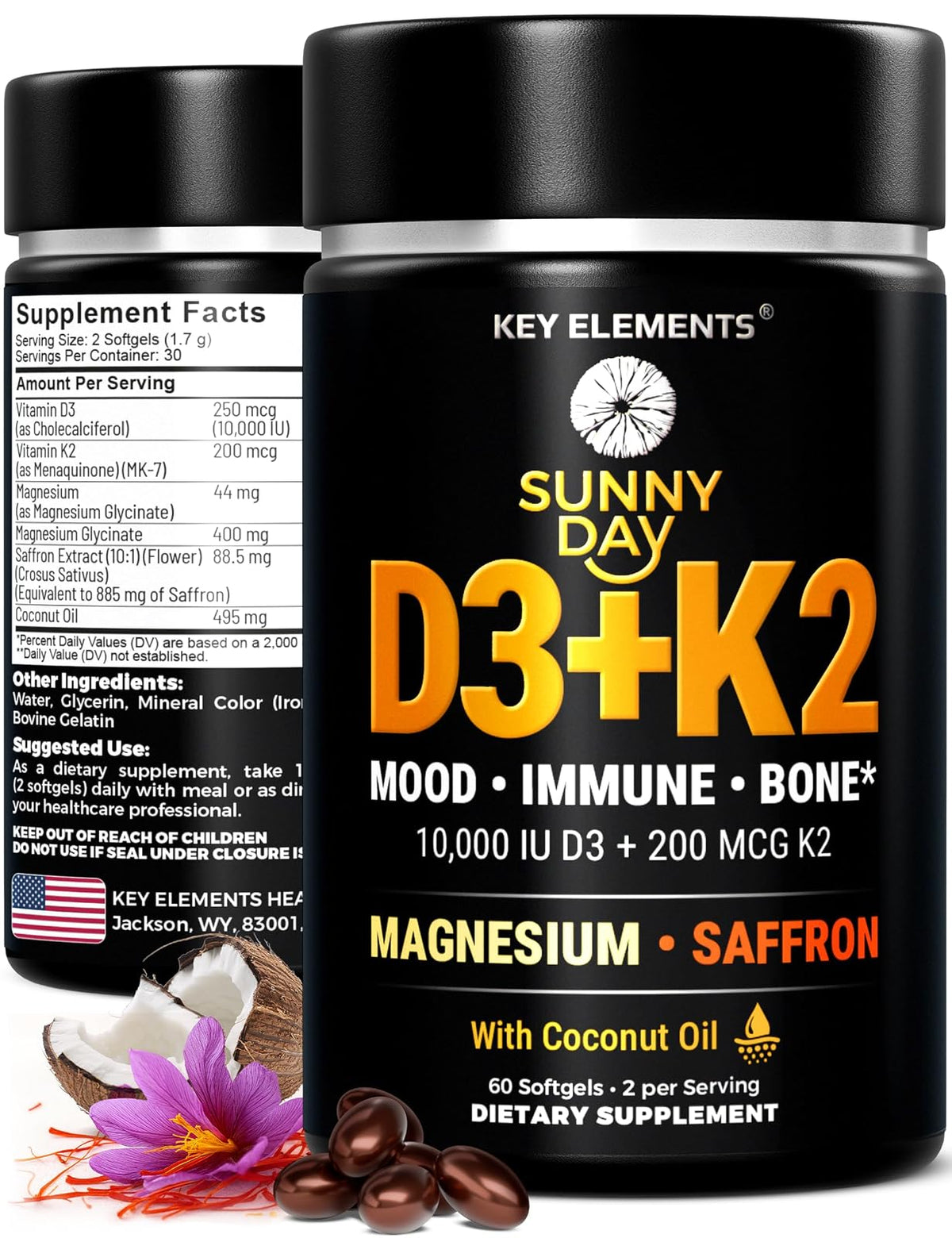 KEY ELEMENTS Vitamin D3 K2 benefits