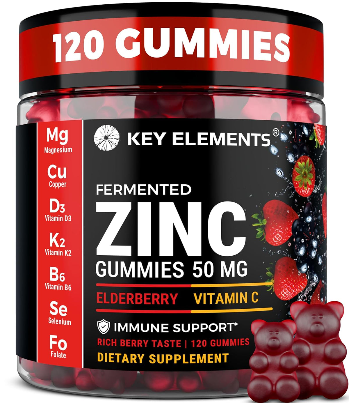 KEY ELEMENTS Zinc gummies for immunity