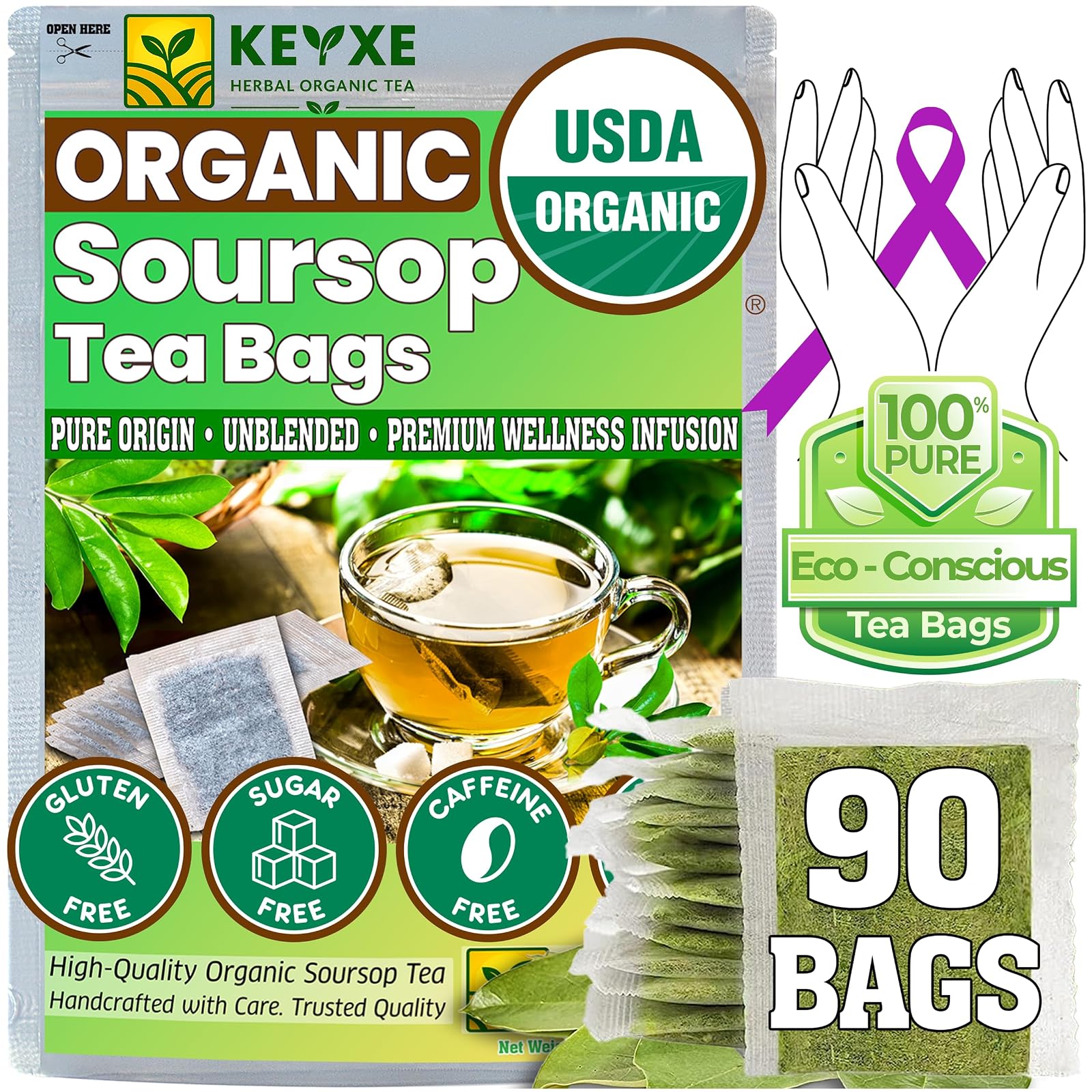 KEYXE organic soursop tea bags