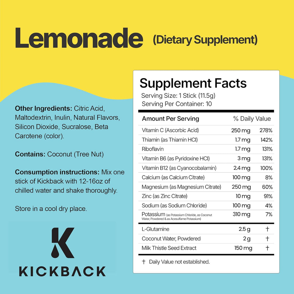Kickback lemonade for refreshing energy boost