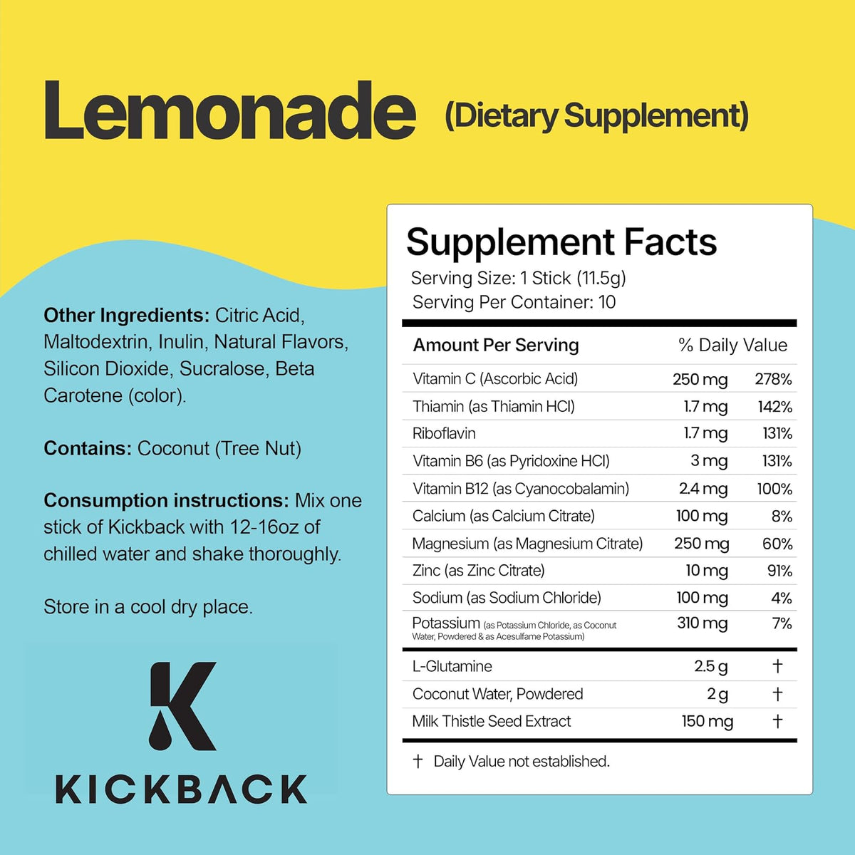 Kickback lemonade for refreshing energy boost