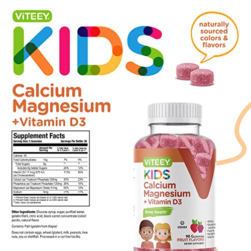 Kid-friendly calcium supplement with vitamins