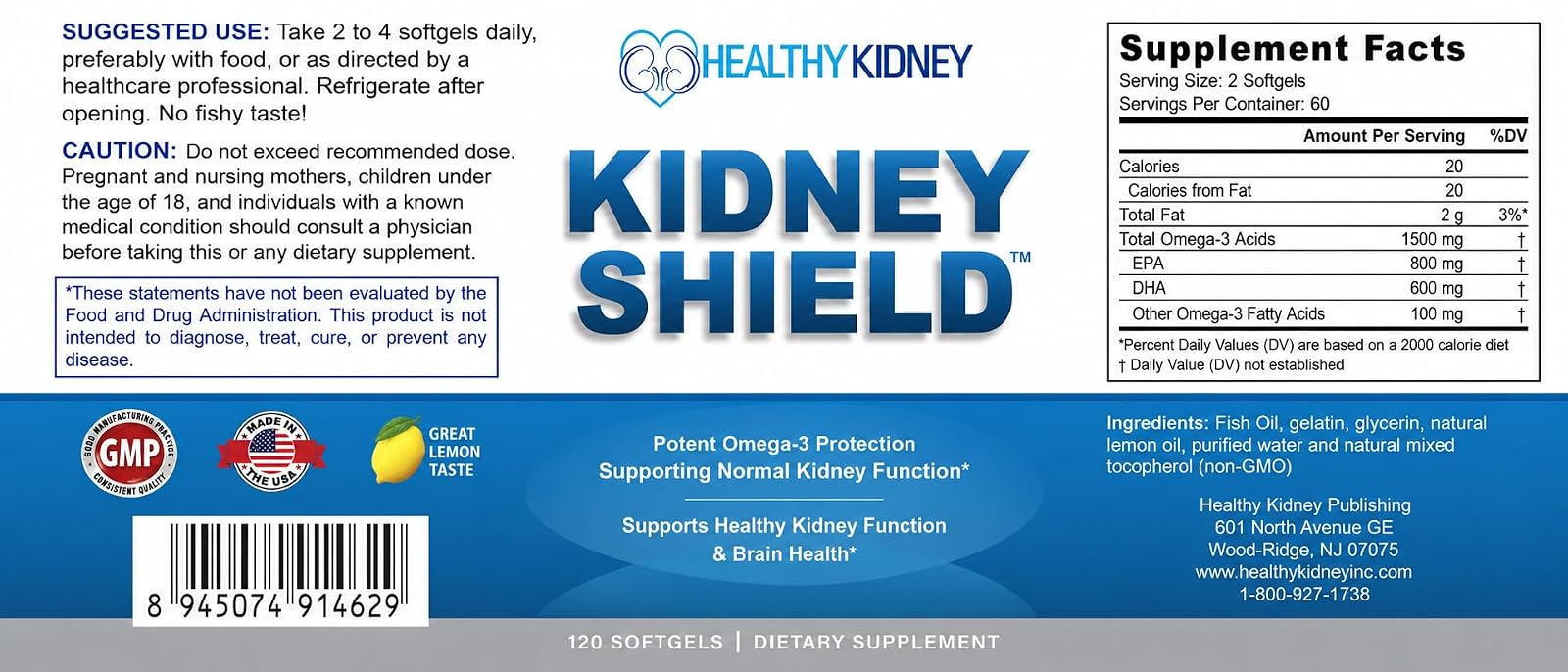 Kidney Shield omega 3 dosage