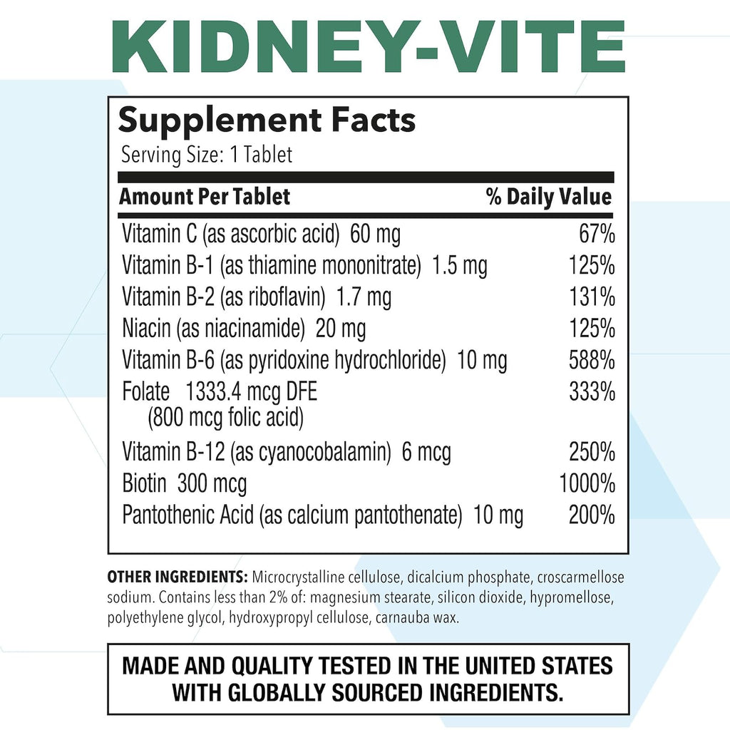 Kidney-Vite multivitamin for active lifestyles