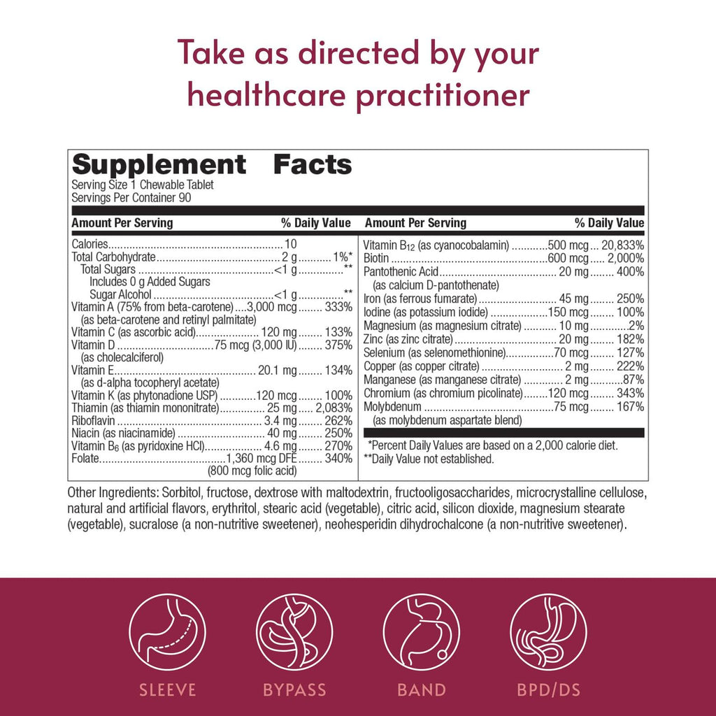 Kids' chewable multivitamin with iron