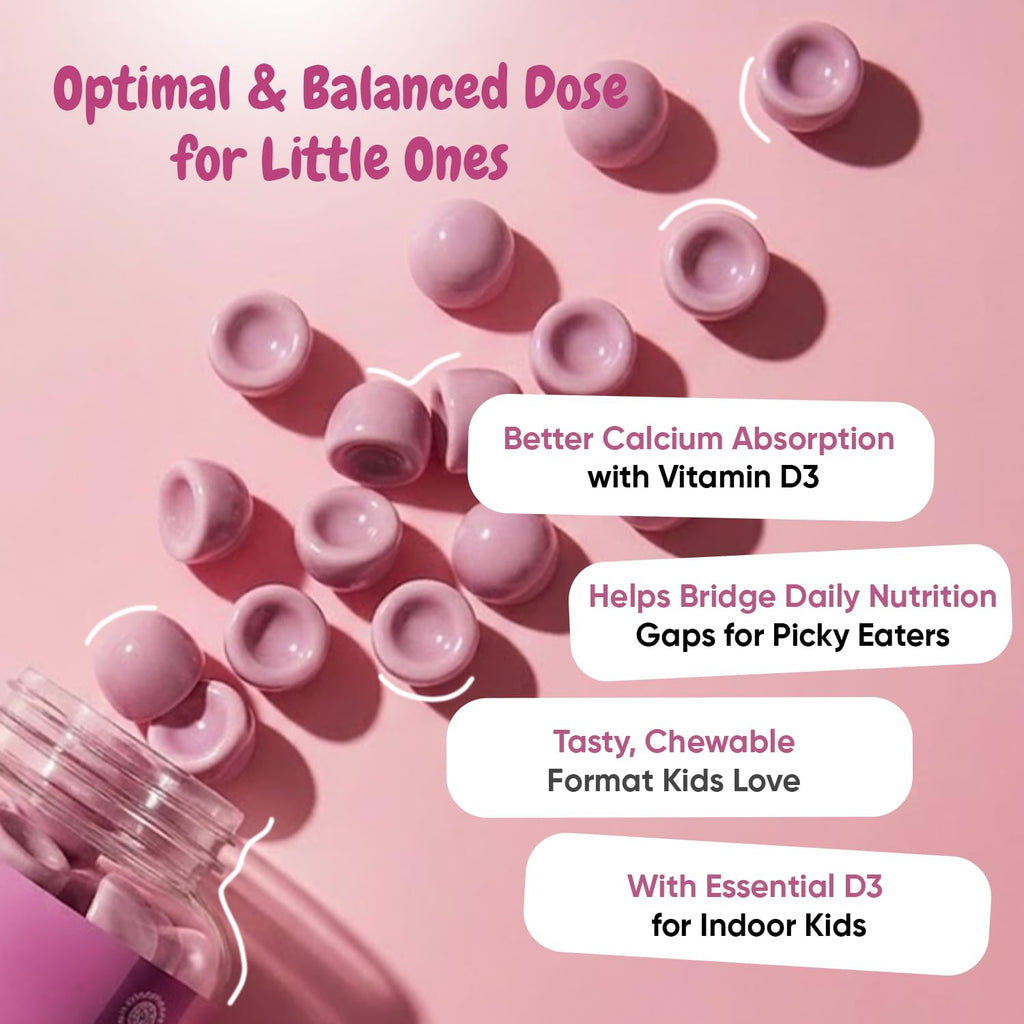 Kids' daily vitamins with calcium and D3