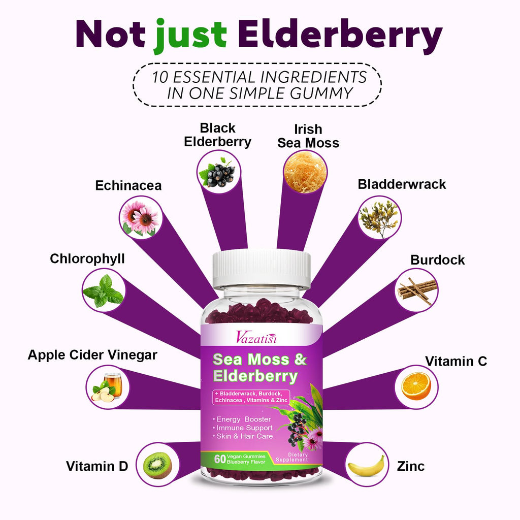 kids elderberry gummies with sea moss