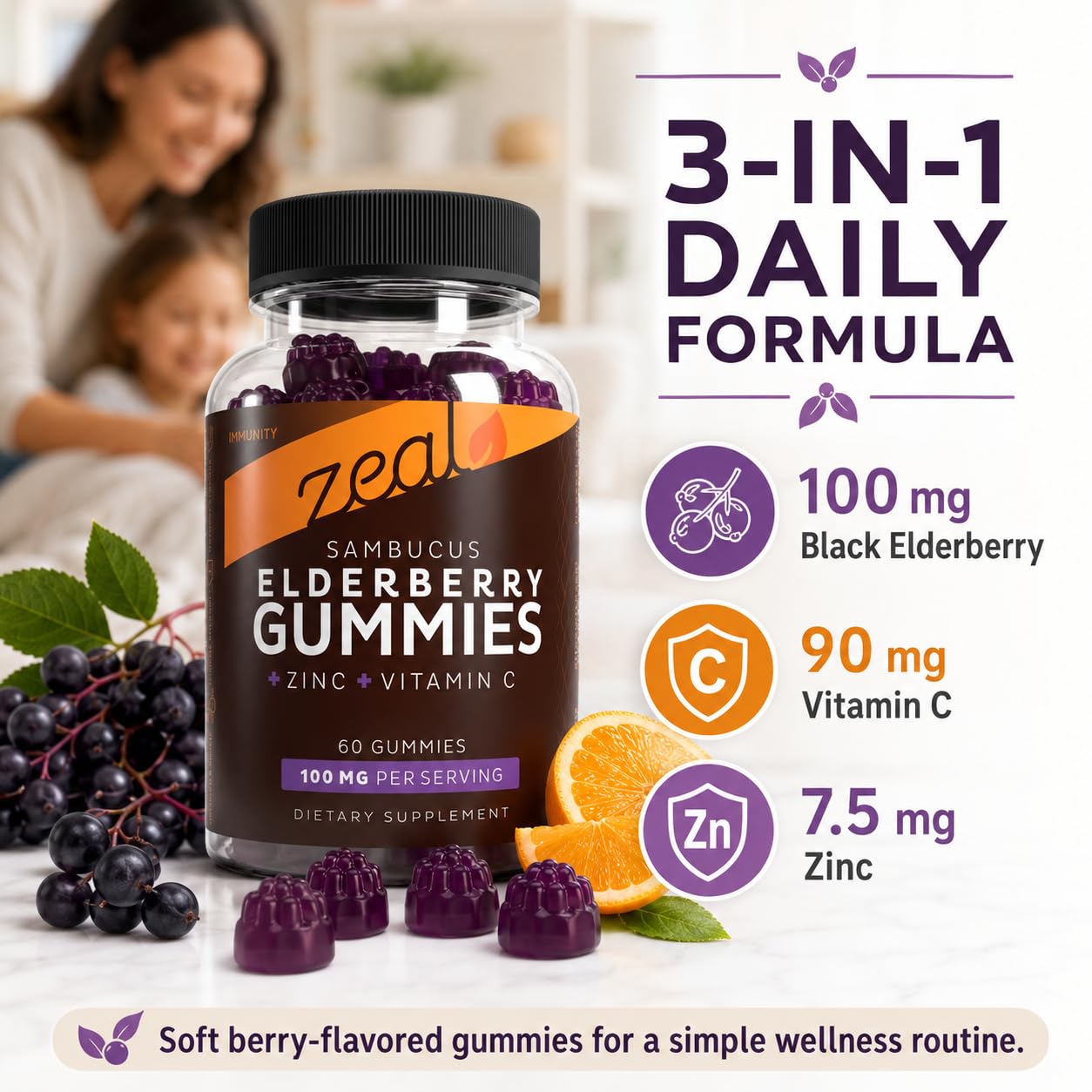 kids elderberry gummies with zinc benefits