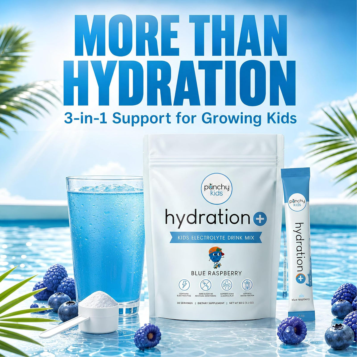 Kids' electrolyte drink mix for sports