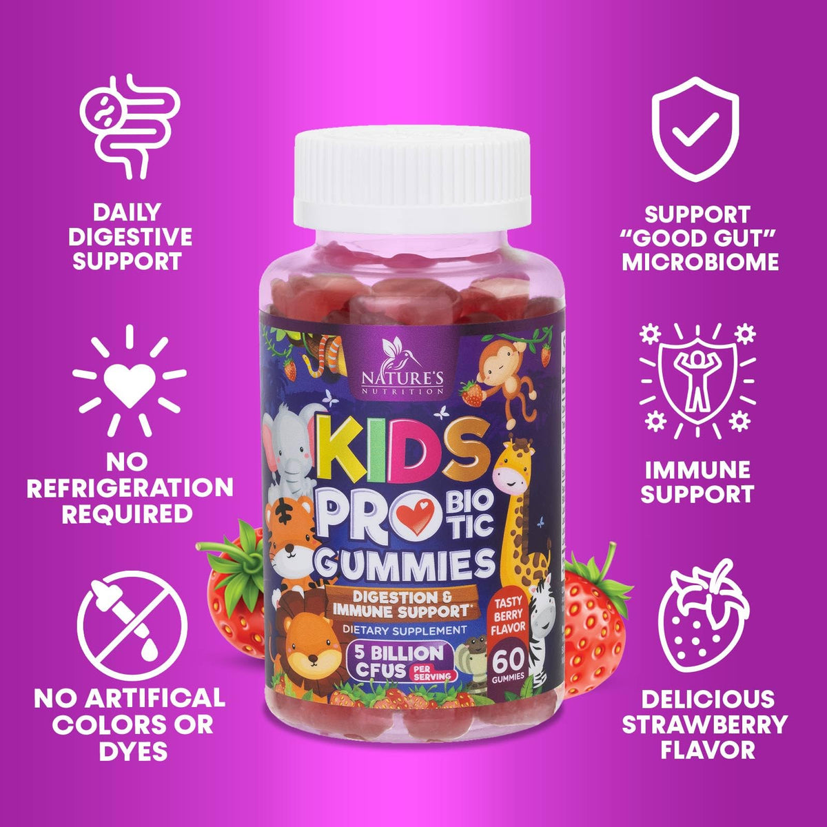 Kids friendly probiotic gummy vitamins