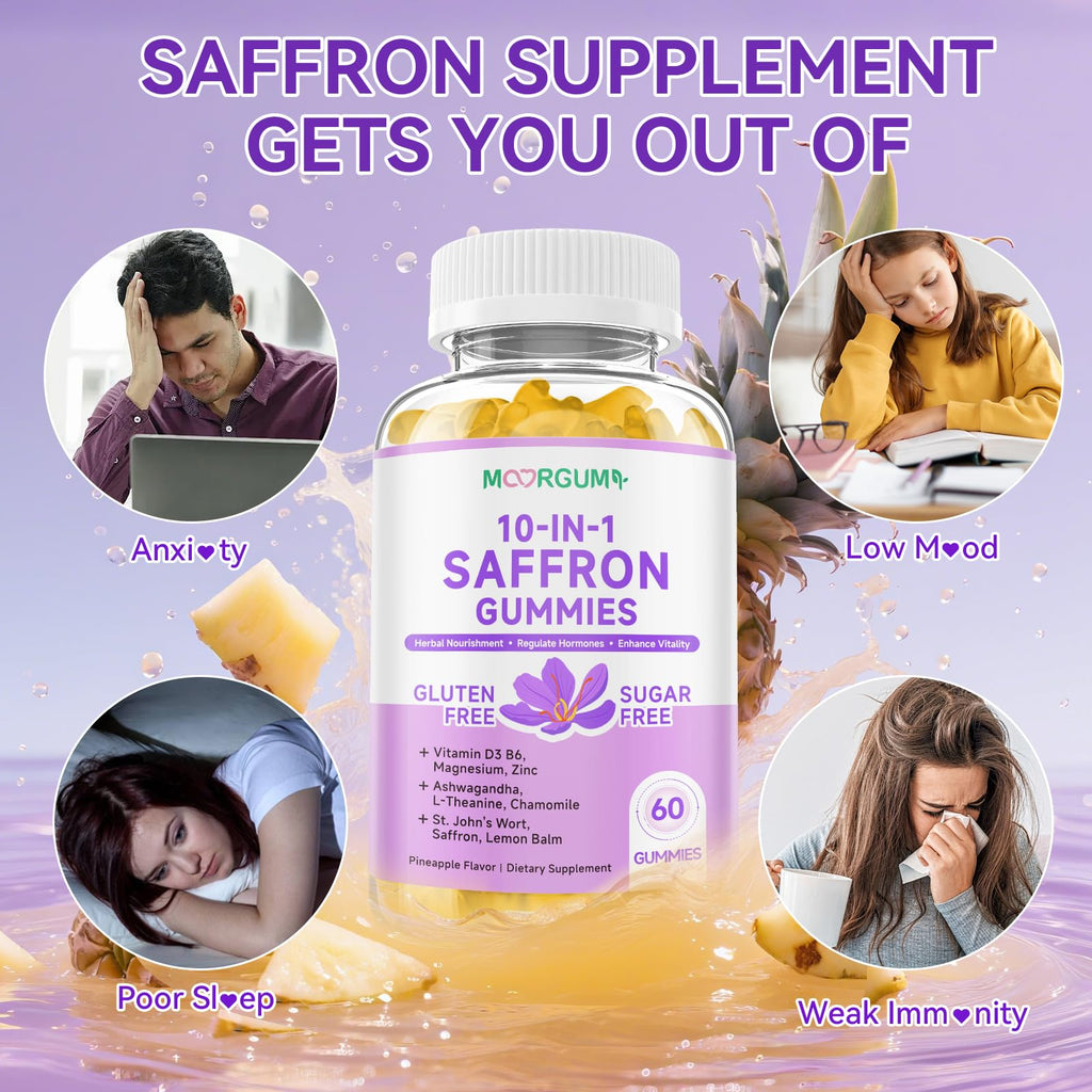 Kids' gummy multivitamin with saffron