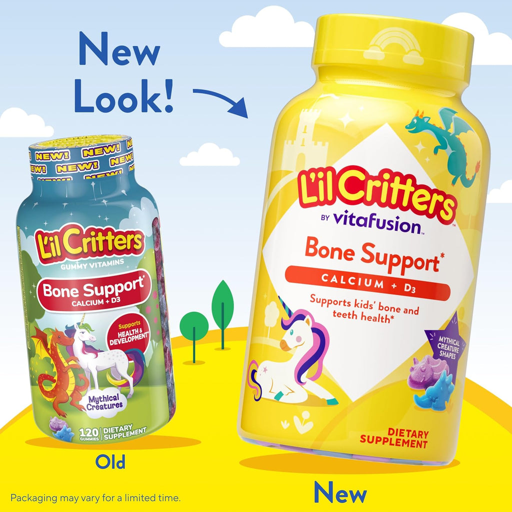 Kids' gummy vitamins with calcium and D3